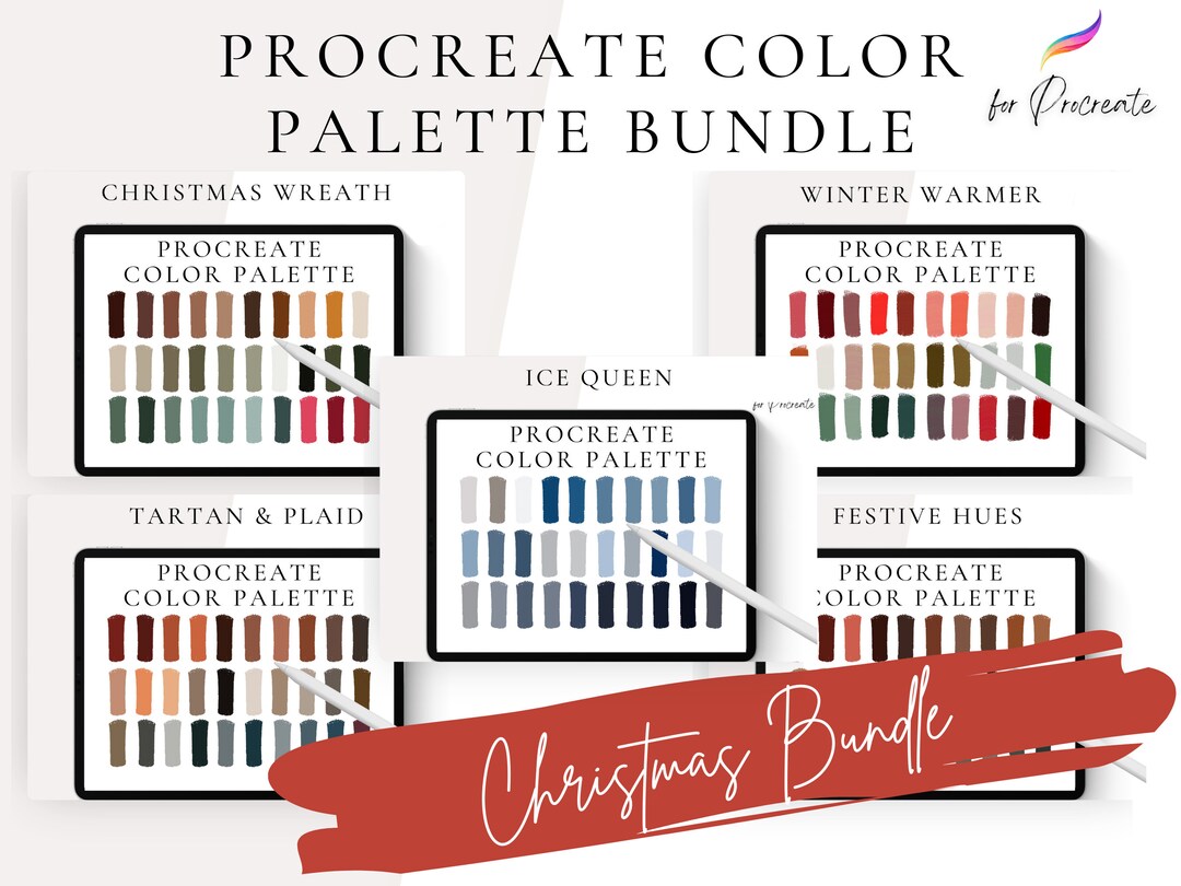 Christmas Procreate Color Palette Bundle, Color Combinations, Procreate ...
