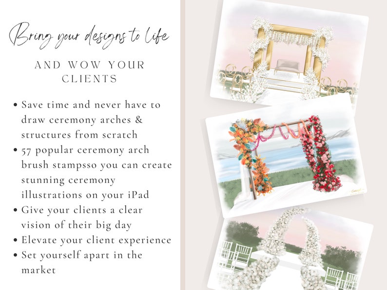 57 Wedding Ceremony Arch Procreate Stamps | Procreate Wedding ...