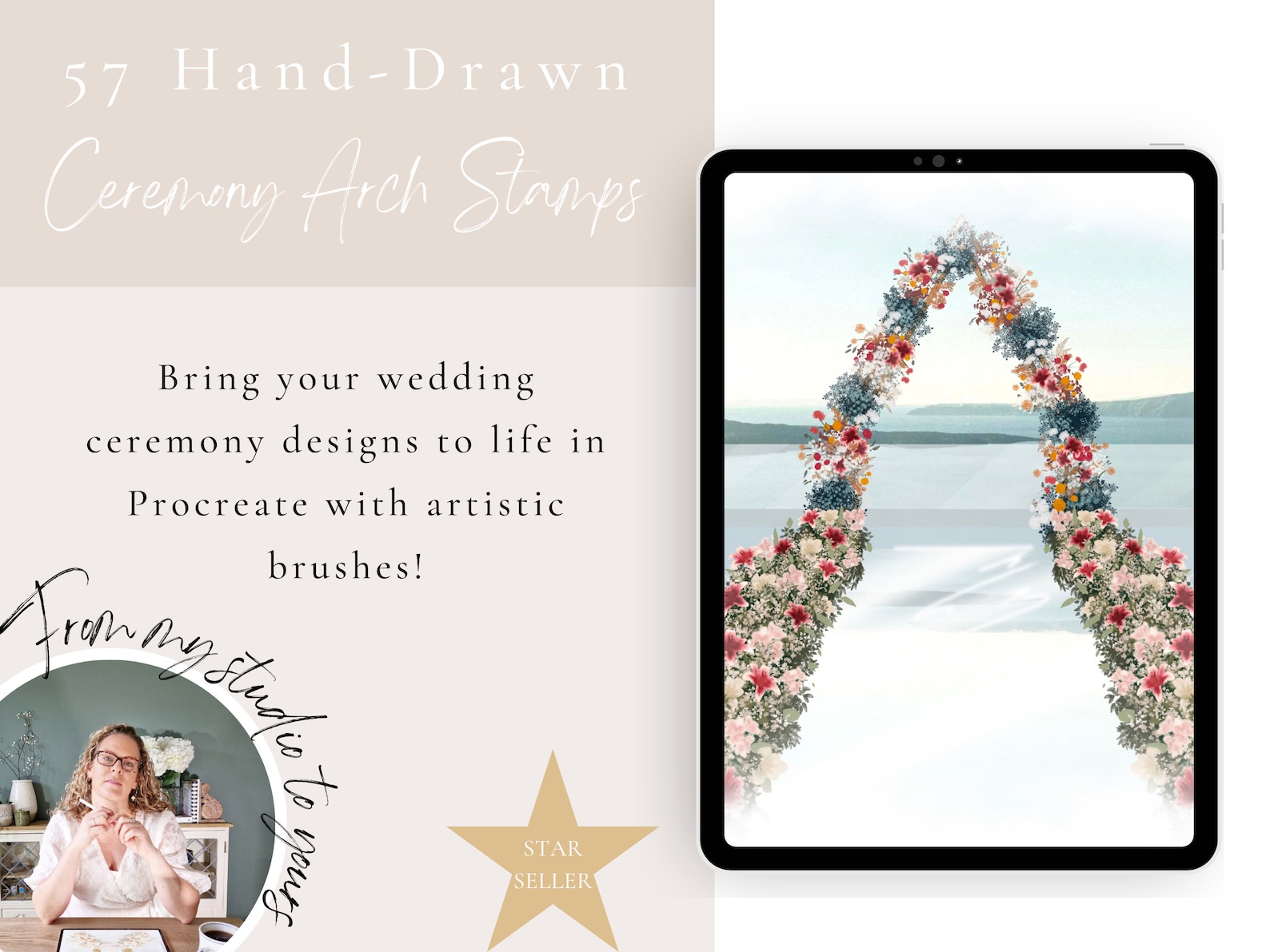 57 Wedding Ceremony Arch Procreate Stamps | Procreate Wedding ...