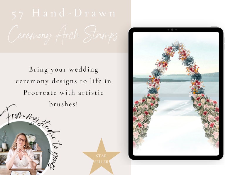 57 Wedding Ceremony Arch Procreate Stamps | Procreate Wedding ...