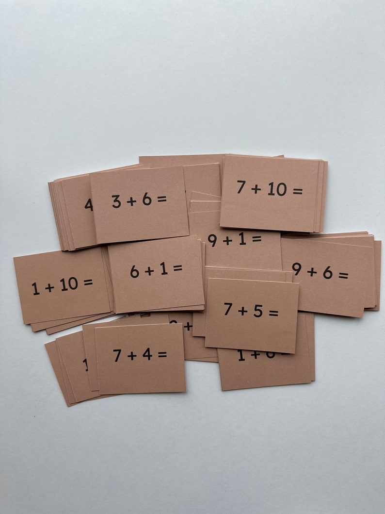 Tarjetas didácticas de sumas / Aprenda datos matemáticos de suma ...