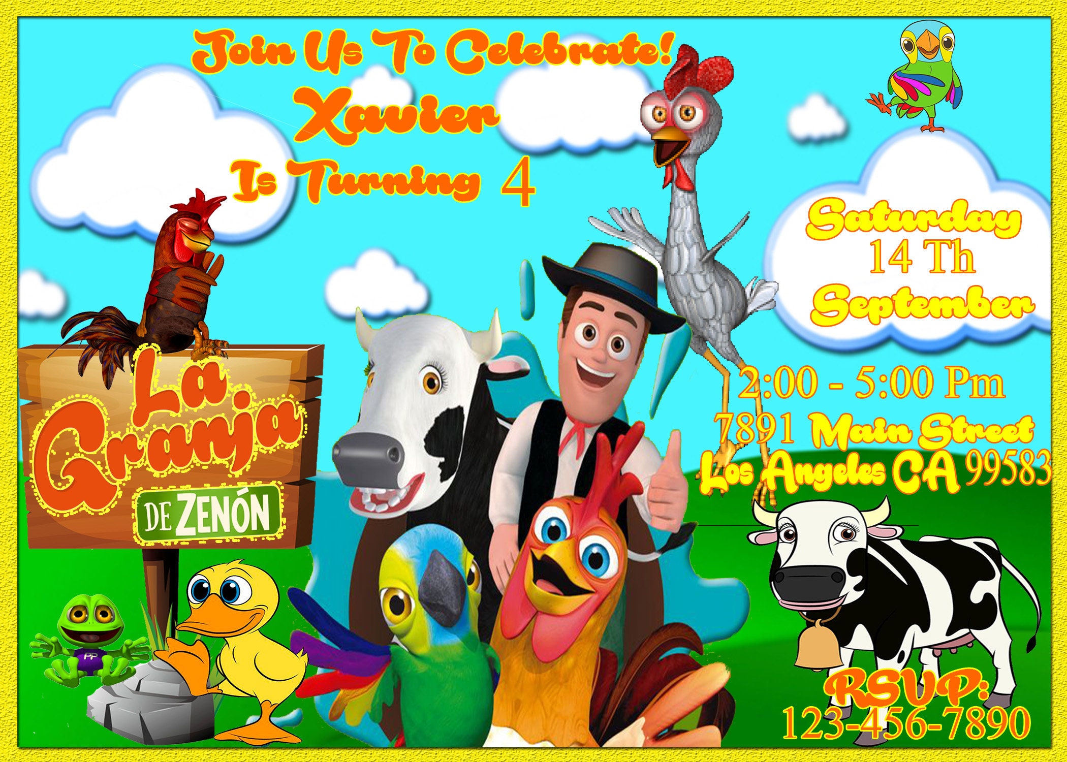 Zenon Farm Digital Invitation Zenon Farm Birthday Invitation Etsy