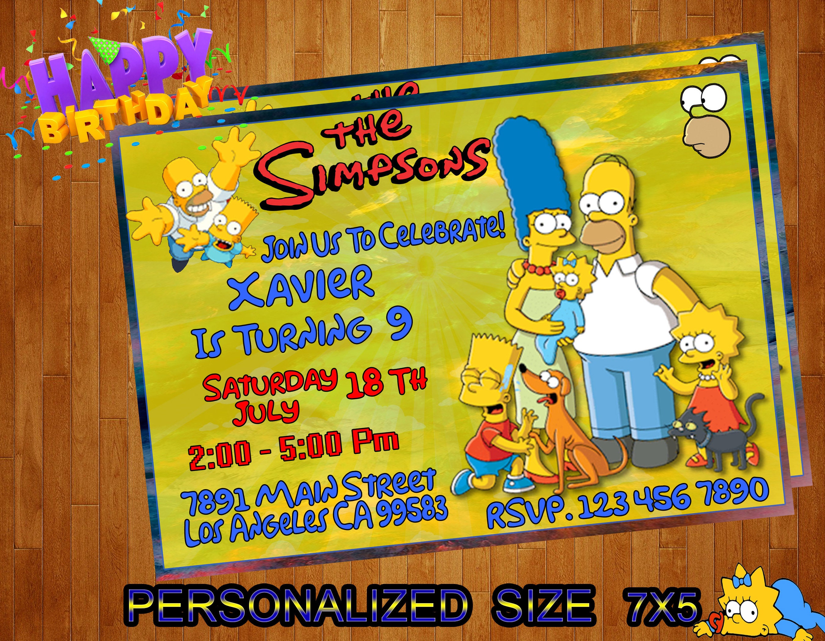 The Simpsons Digital Invitation /The Simpsons Invitation / The | Etsy