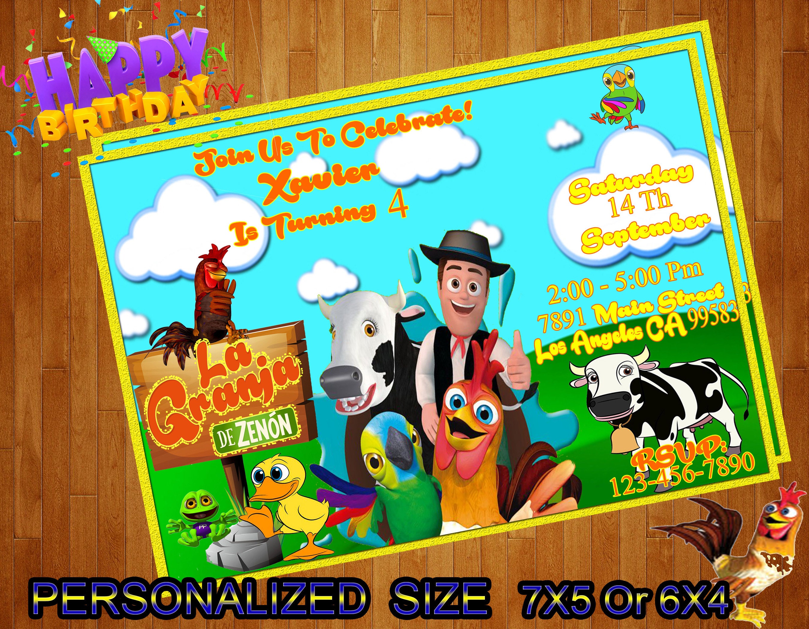 Zenon Farm Digital Invitation Zenon Farm Birthday Invitation Etsy