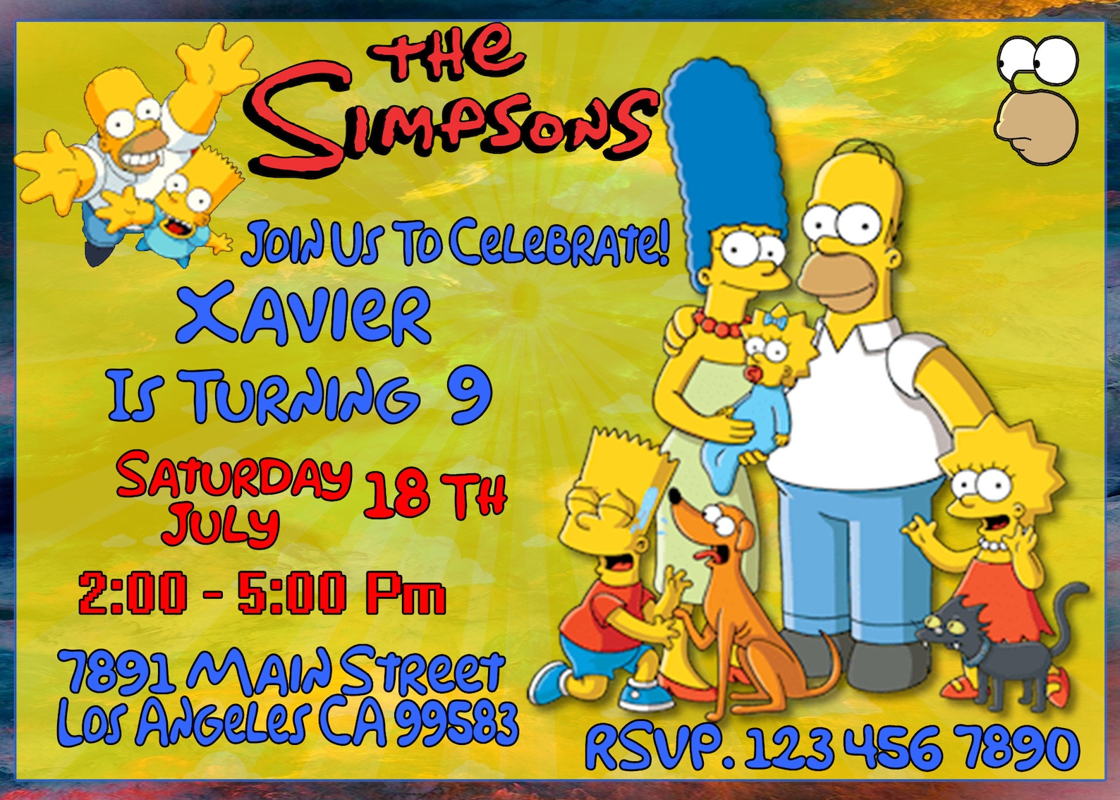 The Simpsons Invitation / The Simpsons Birthday Invitation / | Etsy