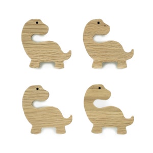 Dinosaur Handles Made of Untreated Oak Wood t-rex Brachio Stego Tricera ...