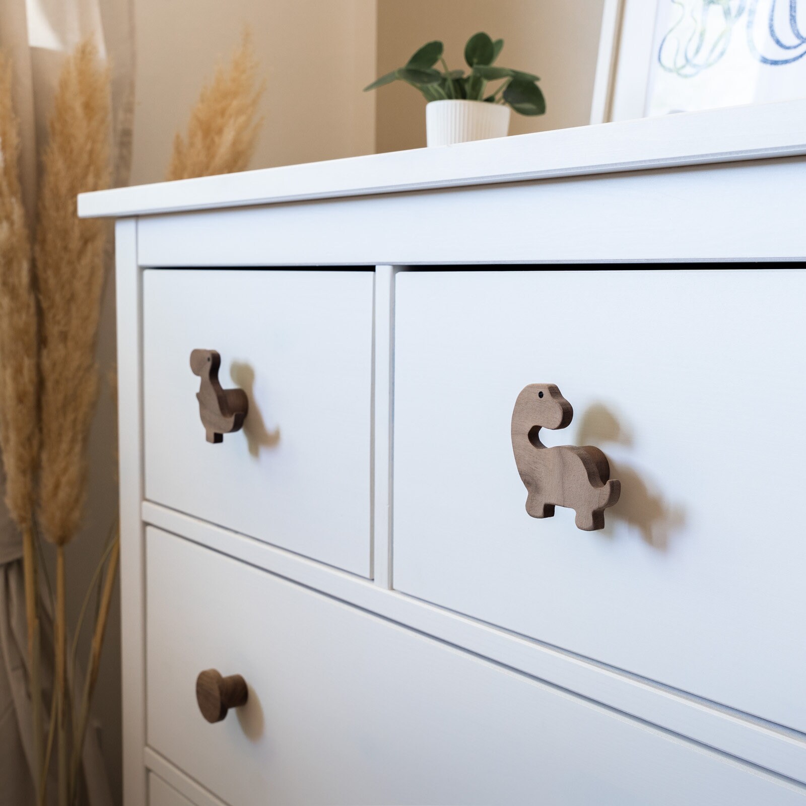 Dinosaur Handles Made of Untreated Walnut Wood (t-rex Brachio Stego ...
