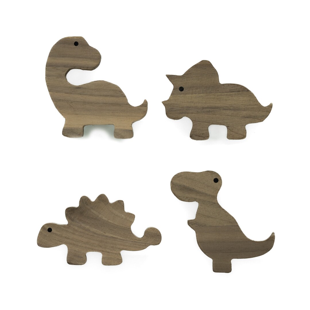 Dinosaur Handles in Untreated Walnut t-rex Brachio Stego Tricera ...