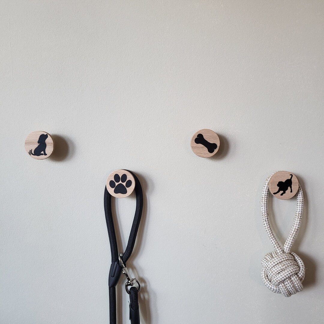 Dog Wall Hook Made of Solid Oak, Dog Coat Rack, Leash Holder, Coat Hook ...