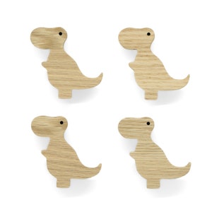 Dinosaur Handles Made of Untreated Oak Wood t-rex Brachio Stego Tricera ...