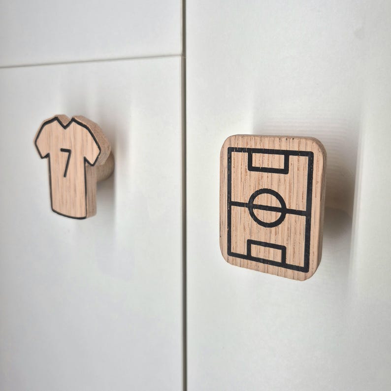 Football Handles Made of Untreated Oak Wood (football Trophy Jersey ...