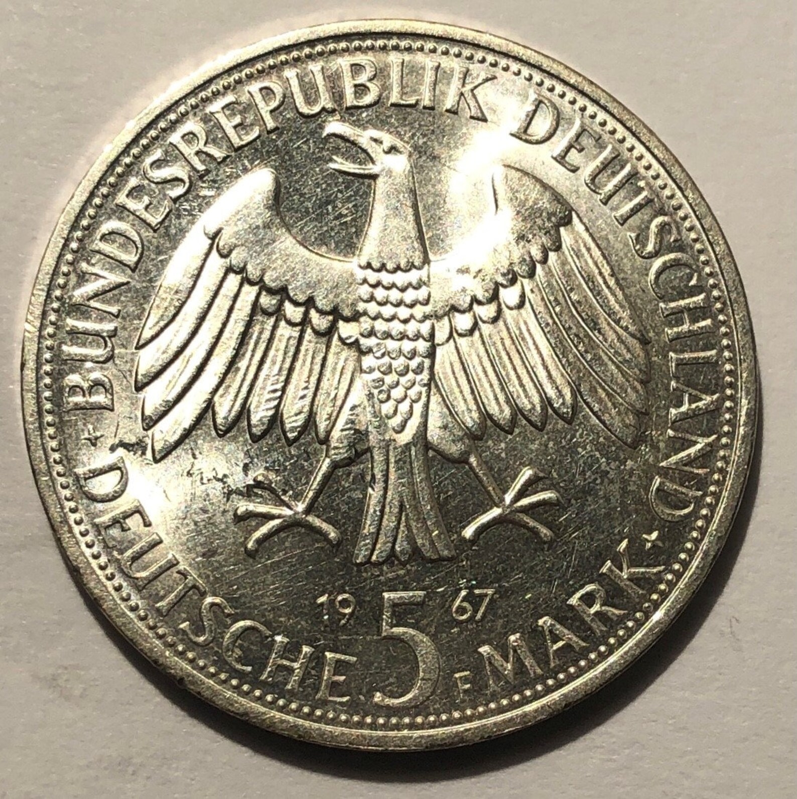 1967 German 5 Mark SILVER Coin Commemorating Wilhelm & | Etsy