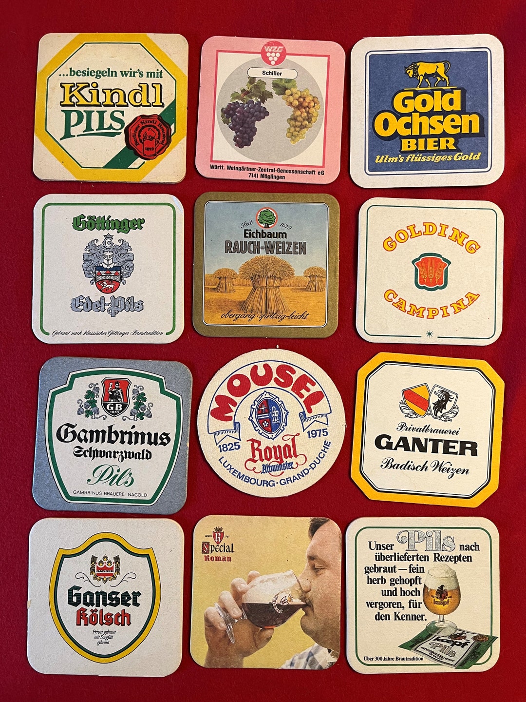 German Beer Coasters Lot 024 - Bierdeckel - 12 Total, No Duplicates ...