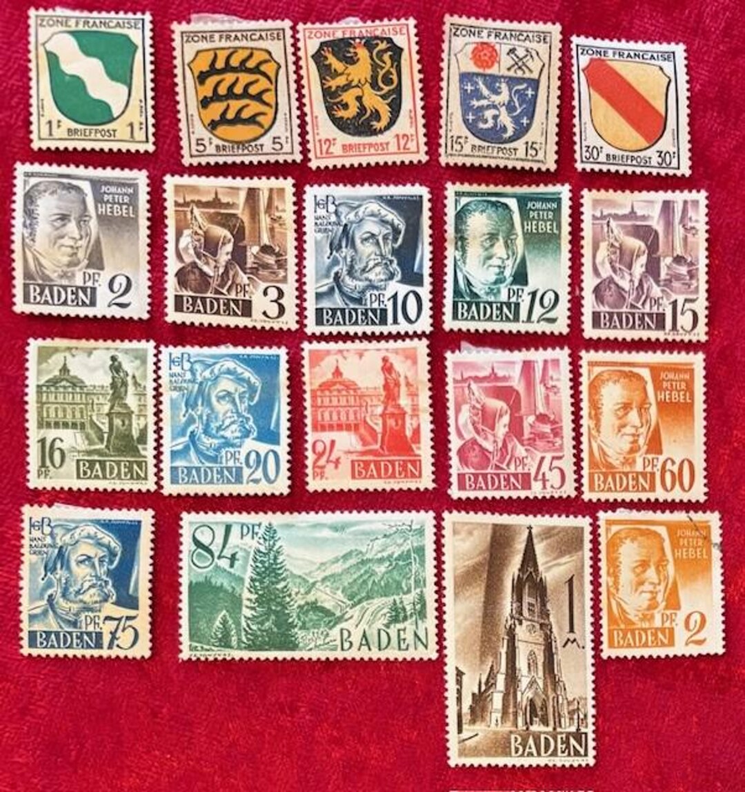 French Zone, 1947-48 Post War German Stamps - Nineteen Total - Includes ...