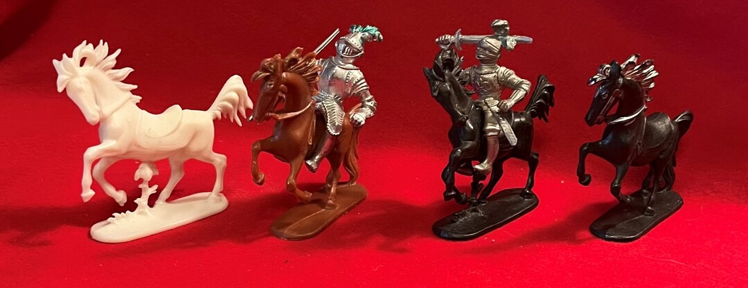 Jean Hoefler Knights on Horseback - Four Horses and Two Riding Knights ...