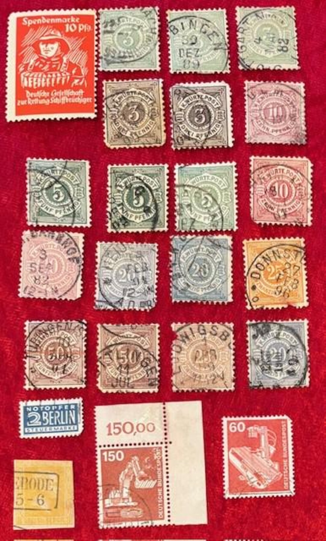 German Stamps - 23 Total - Includes Stamps From Wurttemberg - Lot 011 ...