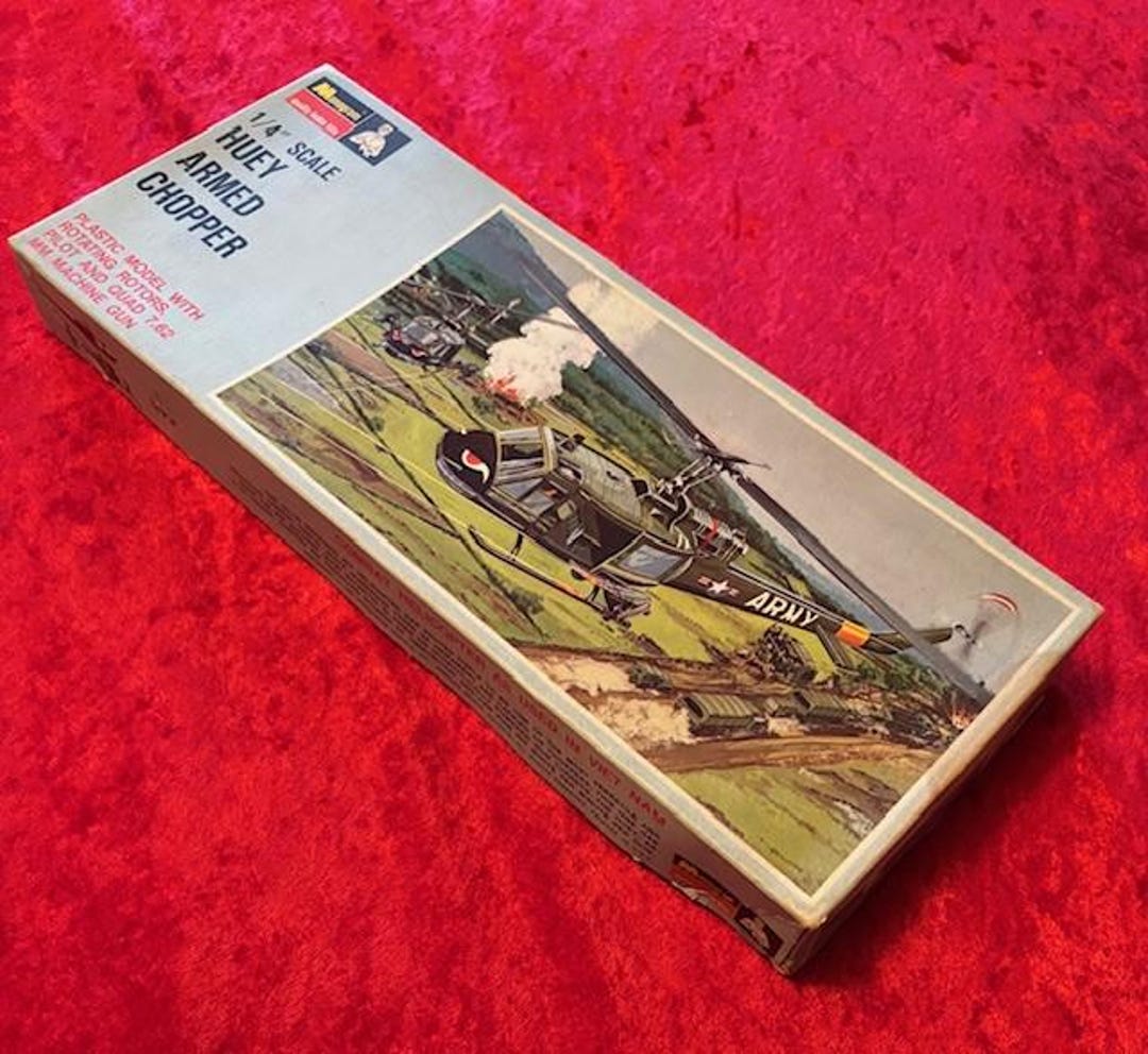 1966 Monogram Model Kit - 1/4" Scale Huey Armed Chopper - Complete and ...