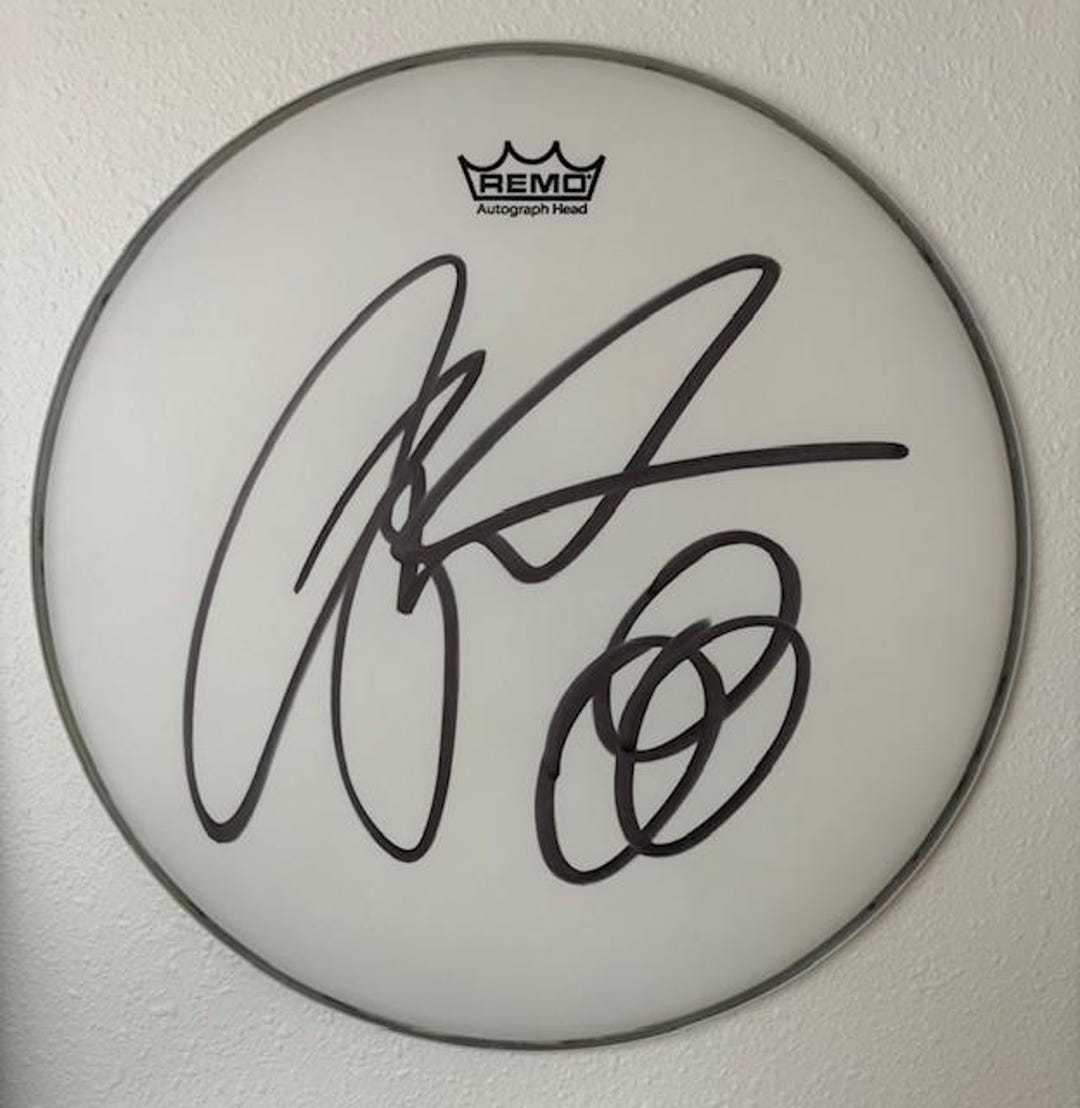 JASON BONHAM Autograph Original, on Drum Head Great Collectible Led ...