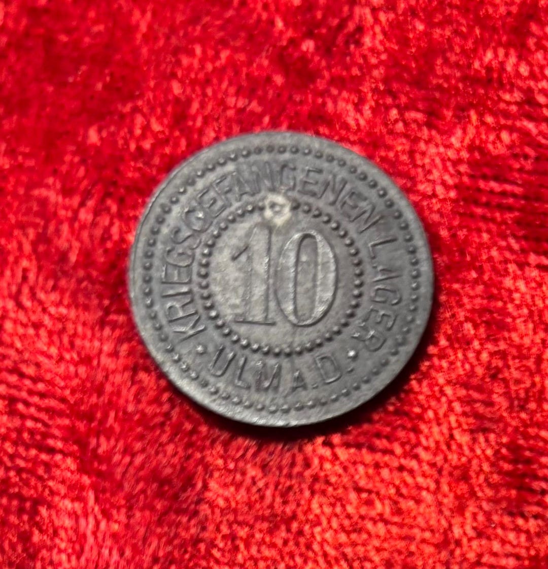WWI POW Token - 10 Pfennig - Prisoner of War, Ulm Germany - Free ...