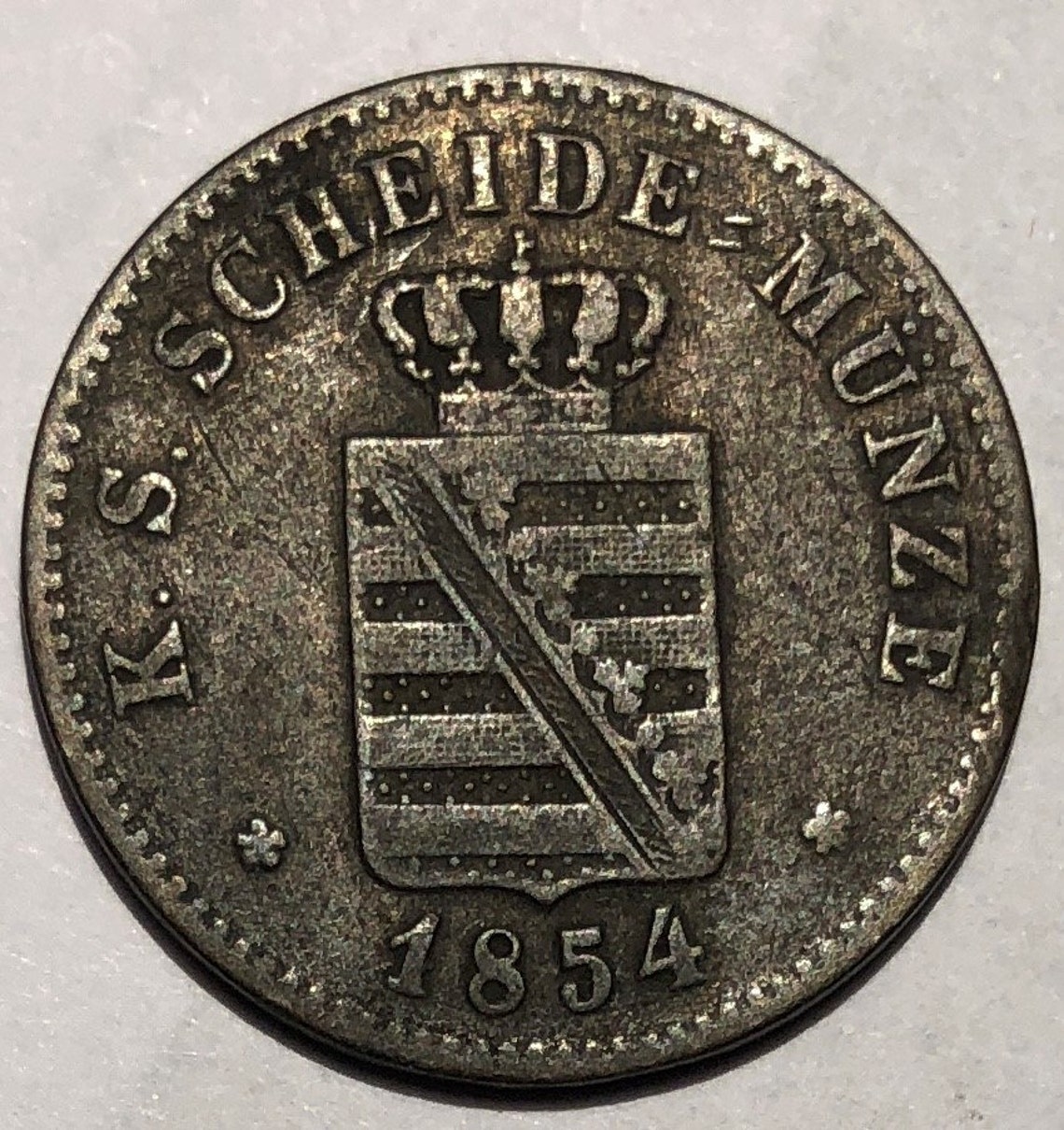 1854 Germany 2 Neugroschen / 20 Pfennige. Saxony - Friedrich August II ...