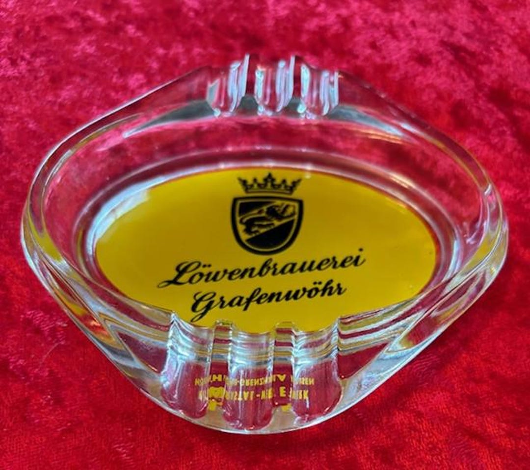 1960's German Beer Advertisement Ashtray - Lowen Brauerei Grafenwöhr ...