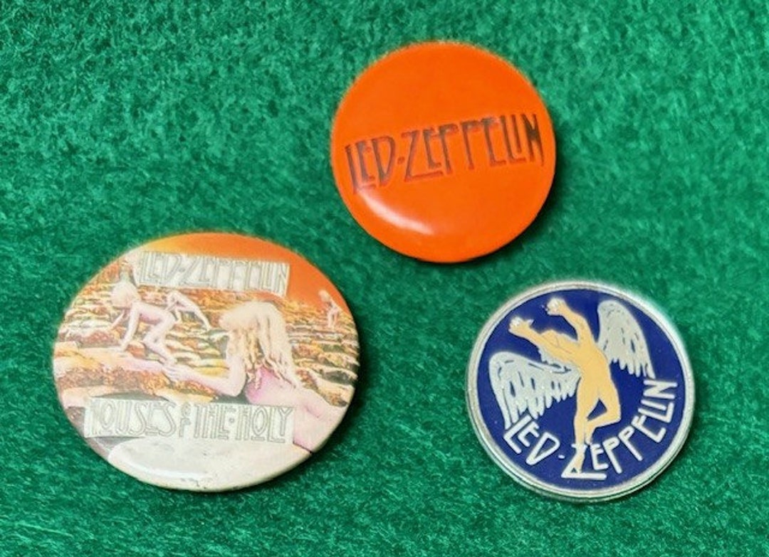 Three LED ZEPPELIN - Buttons, Pins - in Fantastic Condition - 1970's/80 ...