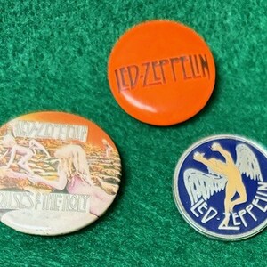Three LED ZEPPELIN - Buttons, Pins - in Fantastic Condition - 1970's/80 ...