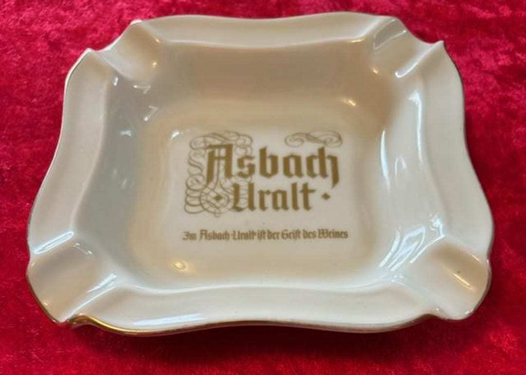 1960's German Ashtray - Asbach Uralt German Brandy Advertisement - in ...