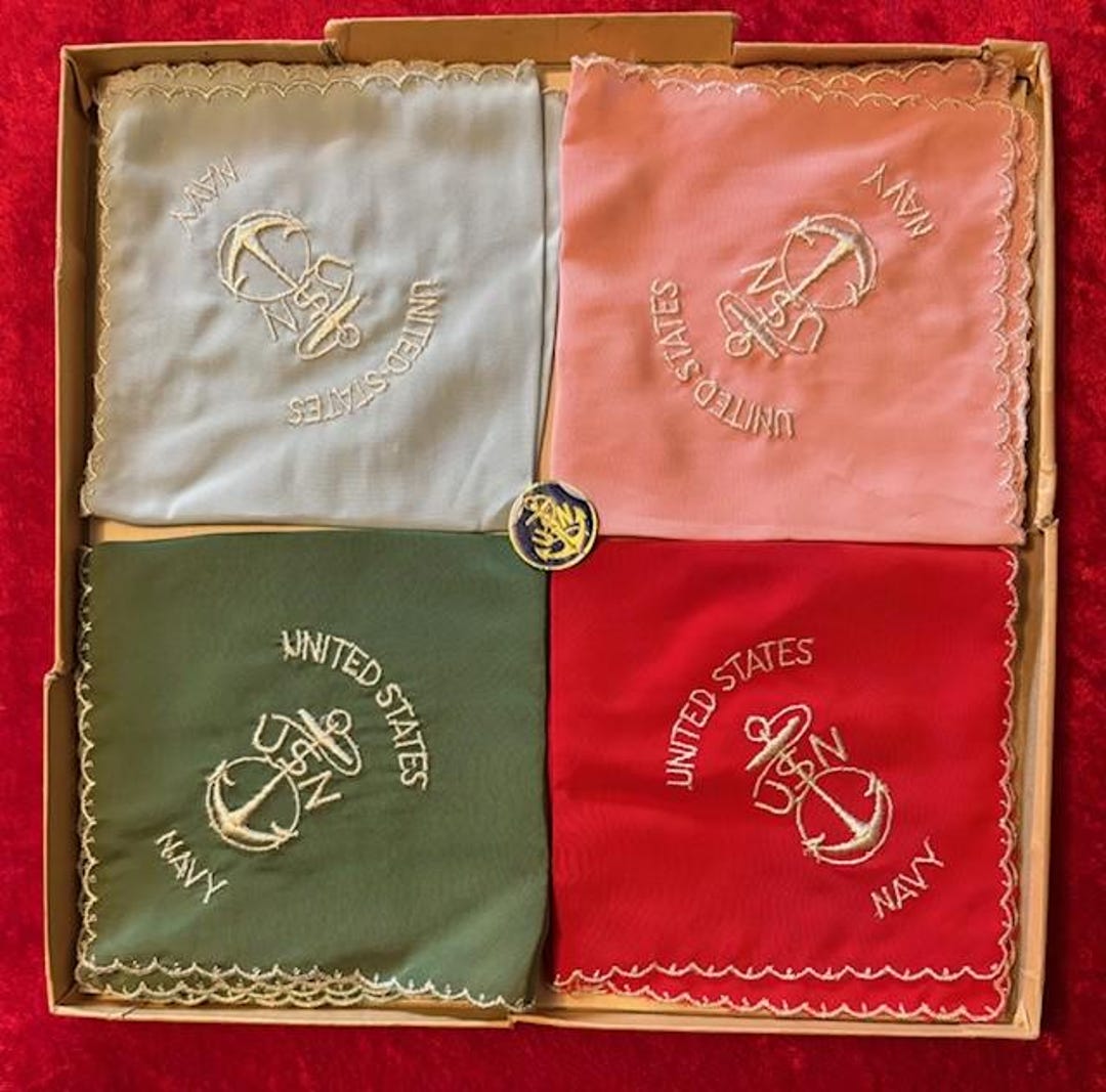 Set of Four - U.S. Navy Handkerchiefs in Original Gift Box - Never Used ...