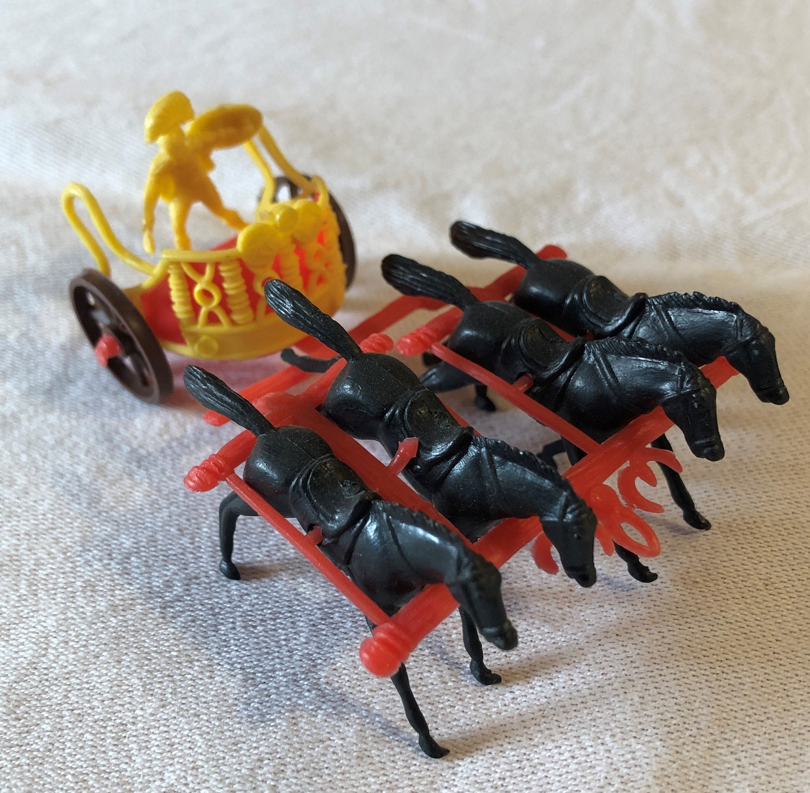 GIANT BRAND Chariot With Black Horses and Roman - Dime Store Toy - 1960 ...