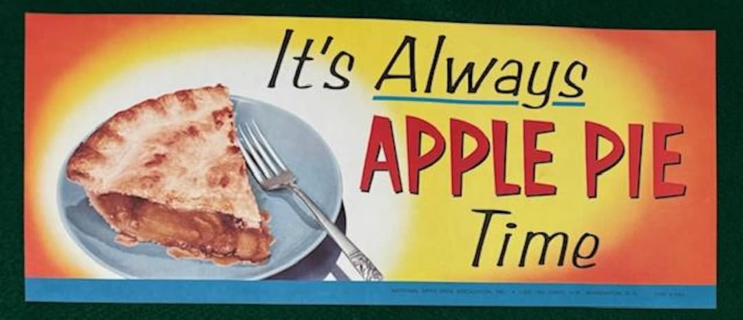 Original 1950's - Apple Pie Advertisement - Used in Diner, Cafe, or ...