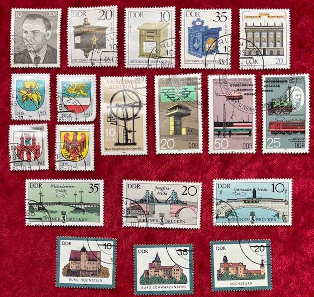 East Germany (DDR) Stamps - Lot 036 Consists of 19 Different Stamps ...