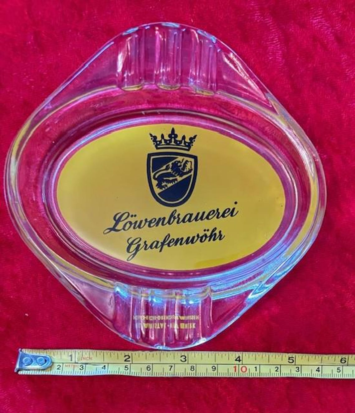 1960's German Beer Advertisement Ashtray - Lowen Brauerei Grafenwöhr ...