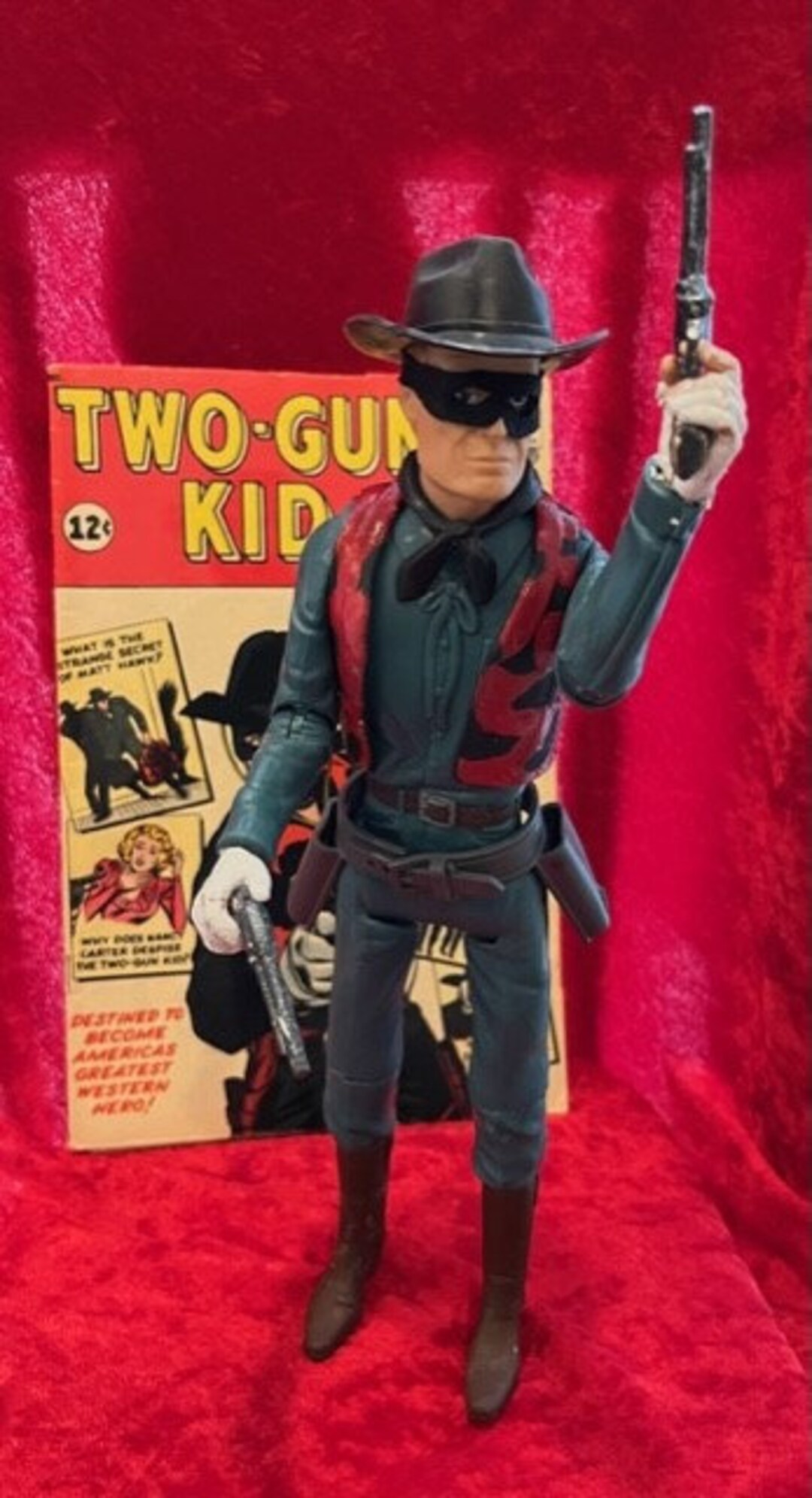 MARX Two Gun Kid Custom Figure + Original 12cent Comic, 1962 - Sheriff ...
