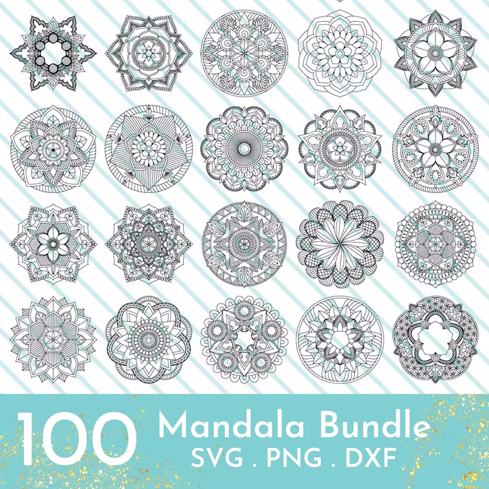Mandala SVG Bundle 100 Mandala Designs SVG & PNG Files Cricut Svg ...