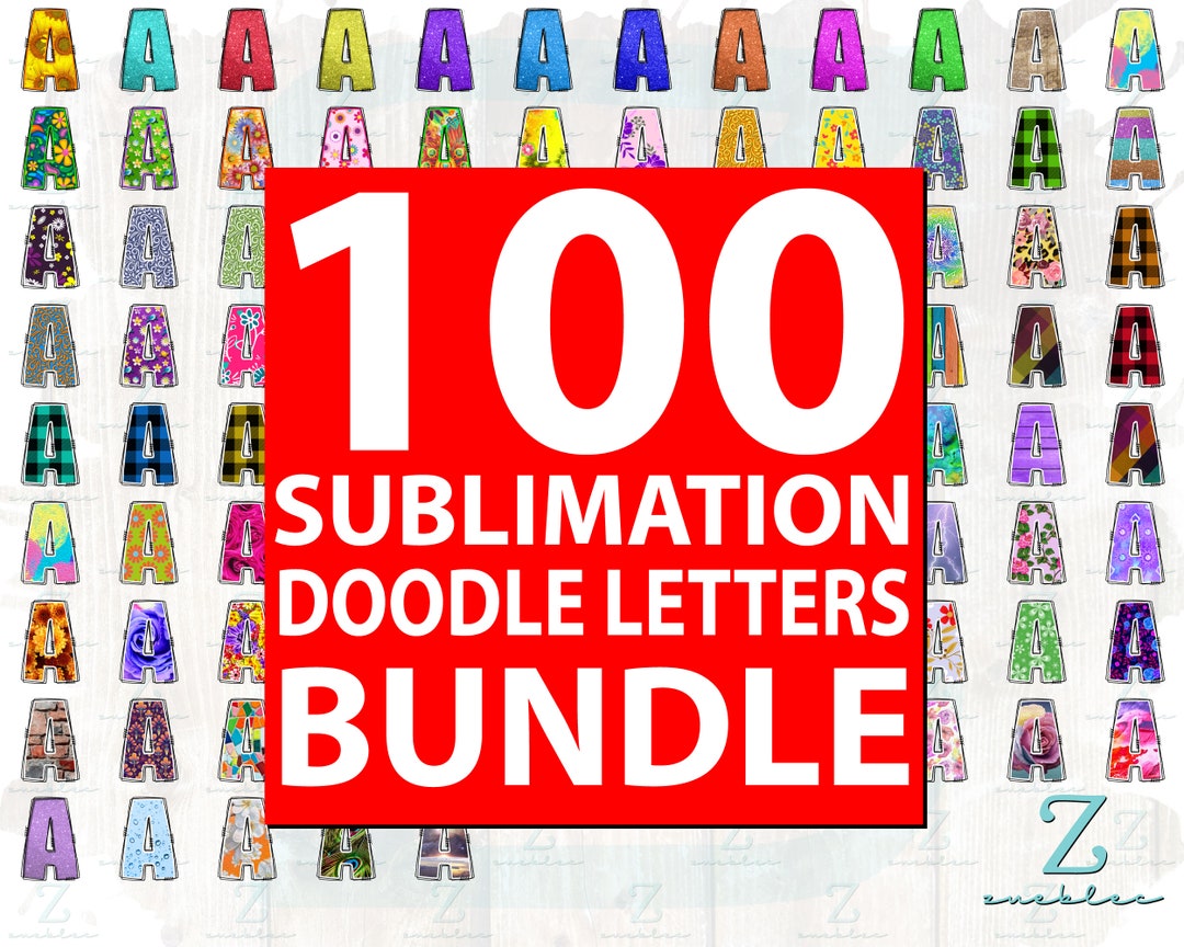 Sublimation Bundle Doodle Letters - 100 Sublimation Bundle Doodle ...