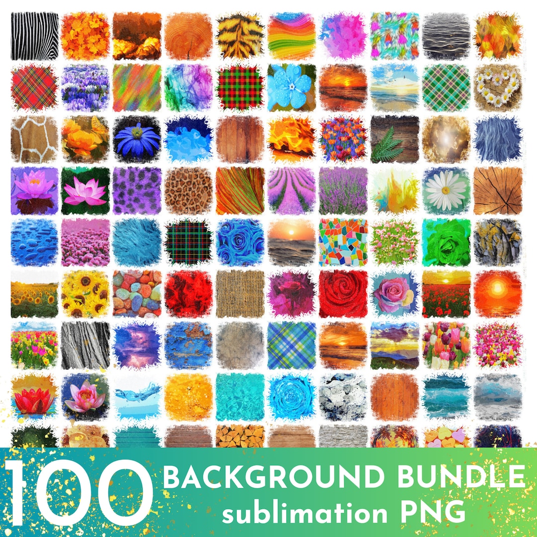 Sublimation Background Bundle Vol 3 - 100 PNG Sublimation Designs ...
