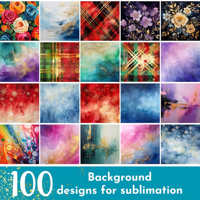 Sublimation Background Bundle | 100 PNG Sublimation Designs | 12x12 ...
