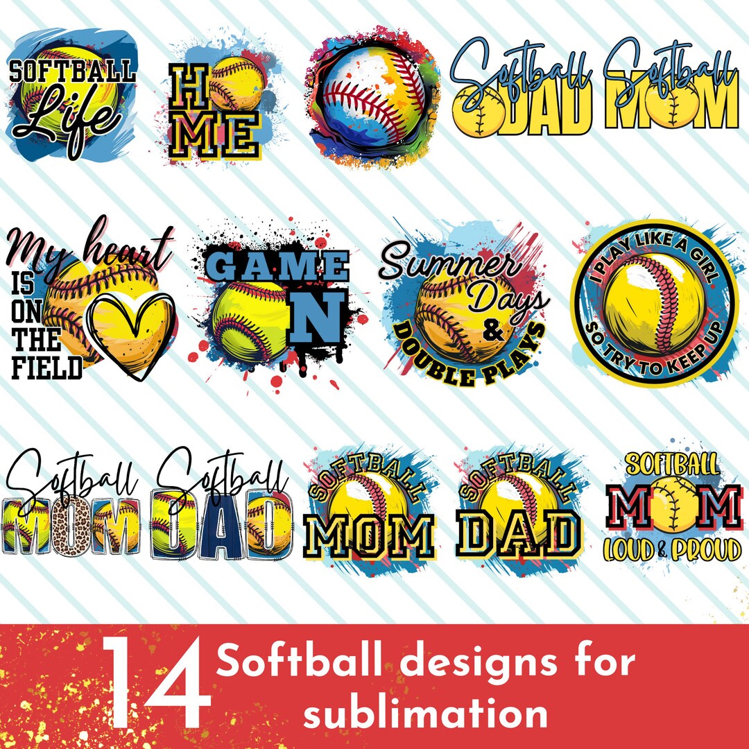 Softball PNG Designs Bundle for Sublimation - Create a Softball Tumbler ...