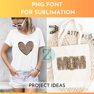 Doodle Letters Alphabet PNG Bundle - Glitter Leopard Print Doodle Font ...