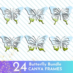 Canva Frames Bundle 24 Butterfly Designs Editable Canva Templates Drag ...