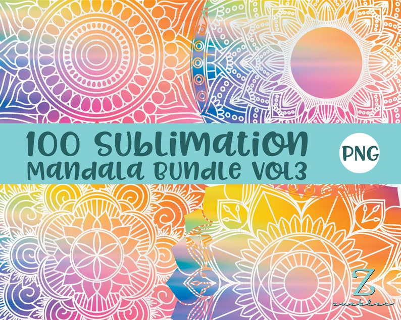 Mandala Art Sublimation Bundle Vol3 100 PNG Sublimation - Etsy