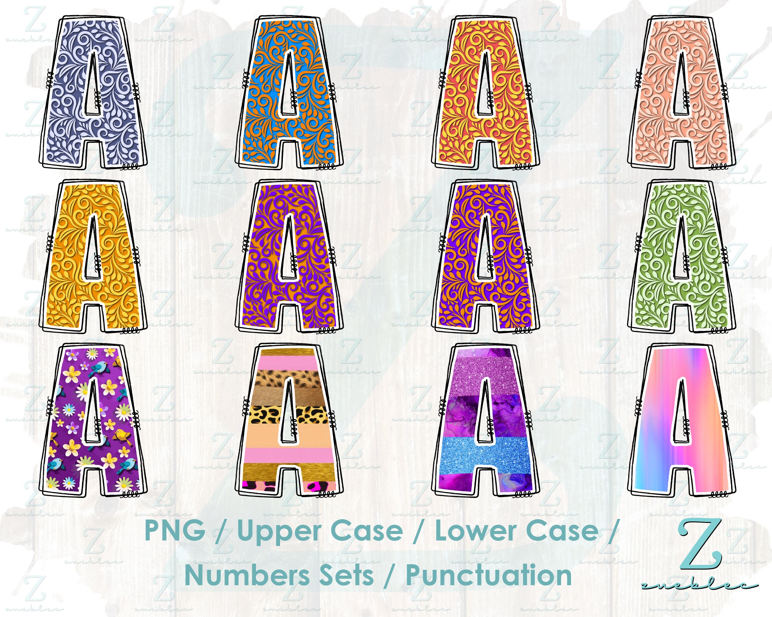 Sublimation Bundle Doodle Letters - 100 Sublimation Bundle Doodle ...