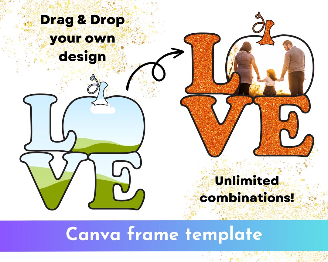 CANVA Frames Template - Drag and Drop Your Own Pumkin Design for Fall ...