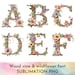 Floral Alphabet PNG, A-Z Wildflower Clipart Designs, Watercolor ...