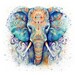 Watercolor Elephant PNG Sublimation Background PNG for Sublimation ...