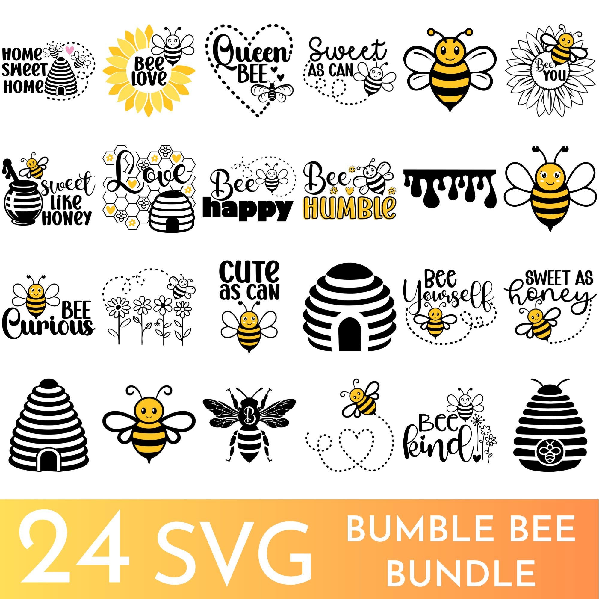 Bumble Bee SVG Clipart Bundle, Bee Quotes (digital Download) - Etsy