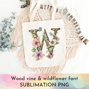 Floral Alphabet PNG, A-Z Wildflower Clipart Designs, Watercolor ...