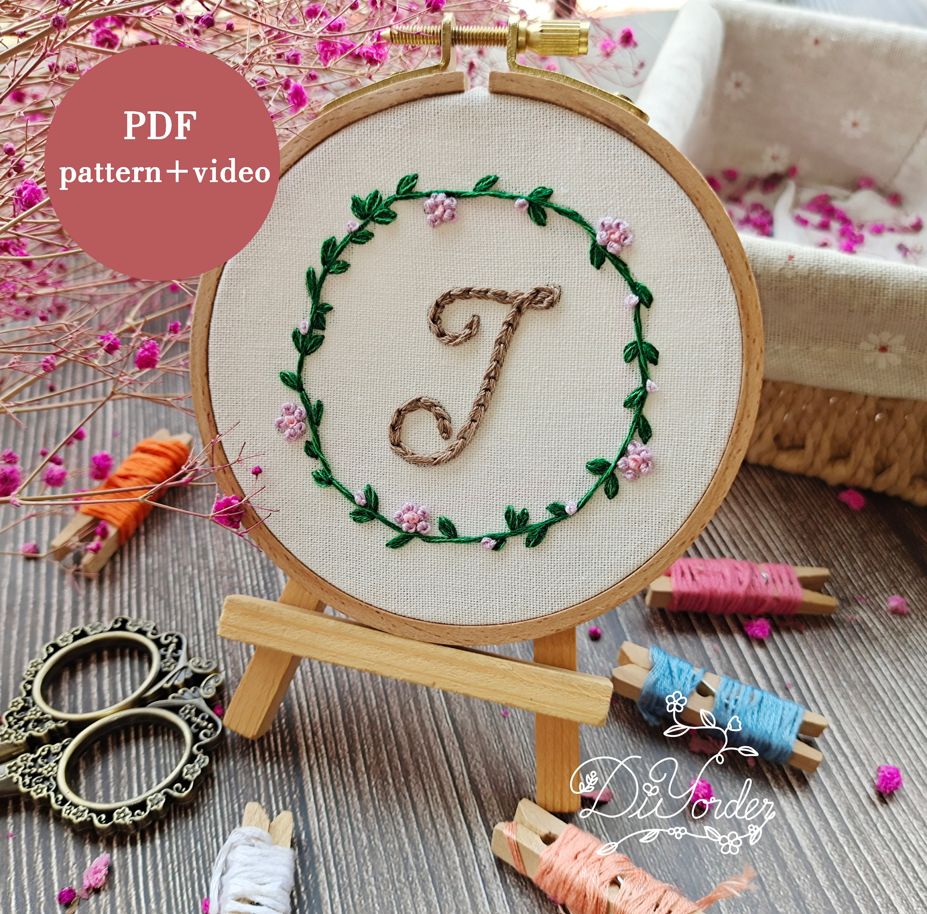 Letter Ring Embroidery Pattern PDF Embroidery Pattern. - Etsy