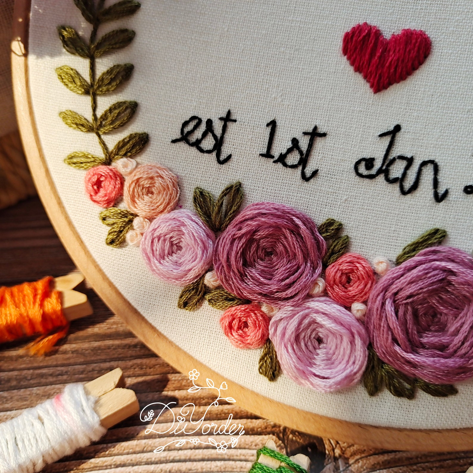 PDF Wedding Embroidery Kit-customized Anniversary Embroidery - Etsy